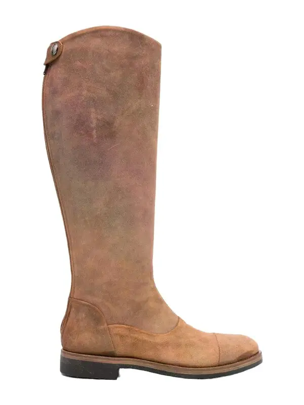 ALBERTO FASCIANI Zipped Leather Knee-length Boots - Brown