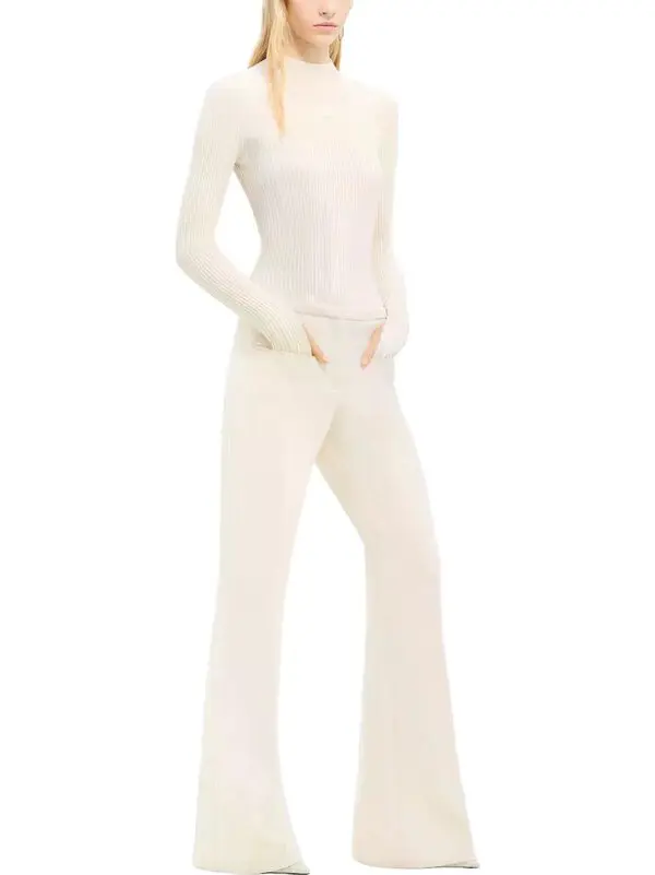 COURREGES Low-rise Flared Crepe Trousers - Neutrals