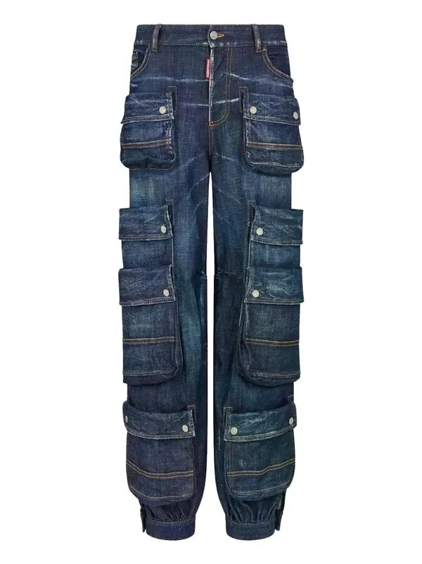 Dsquared2 Tapered Cargo-pocket Jeans - Blue