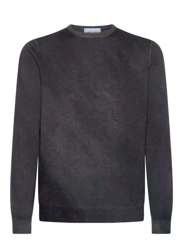 D4.0 Virgin Wool Crew Neck Sweater - Brown