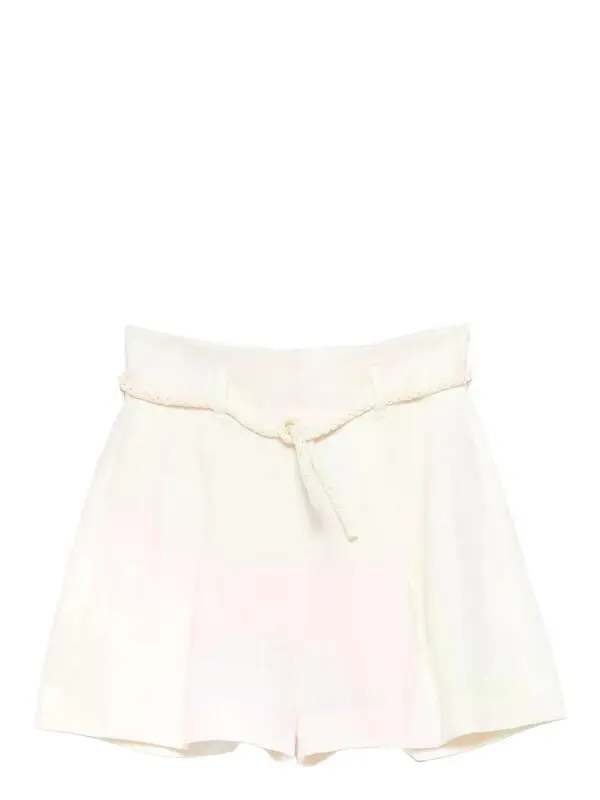 Zimmermann Crush Shorts With Detachable Belt - Neutrals