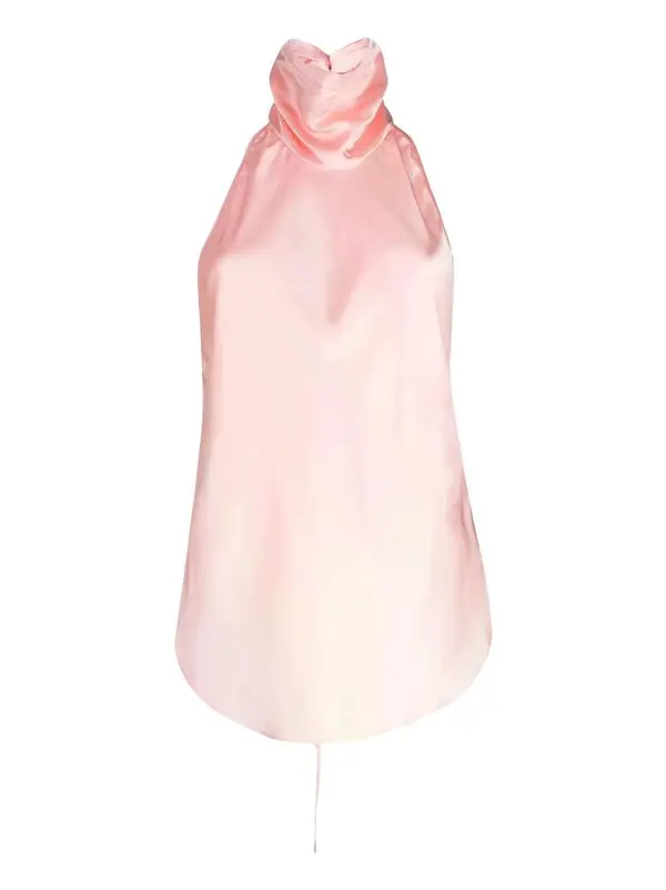Matériel Halterneck Satin Top - Pink
