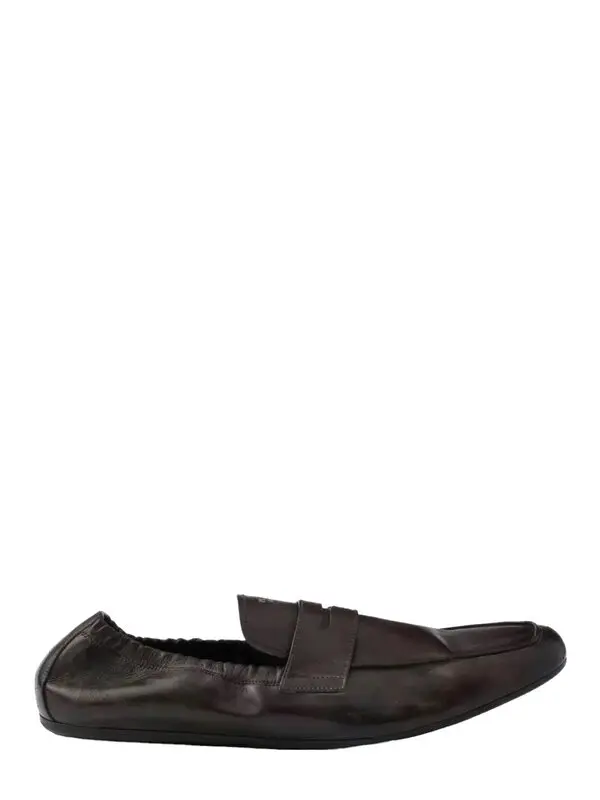 Prada Shuffle Antiqued Leather Loafers - Brown