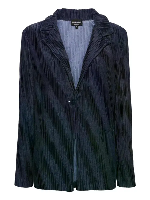 Giorgio Armani Plissé-effect Blazer - Blue
