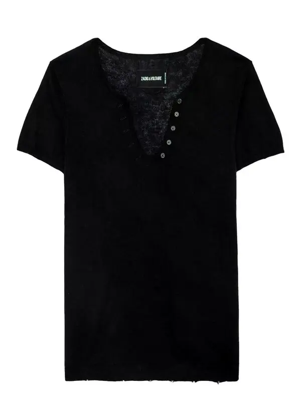 Zadig&Voltaire Celsy Cashmere Top - Black