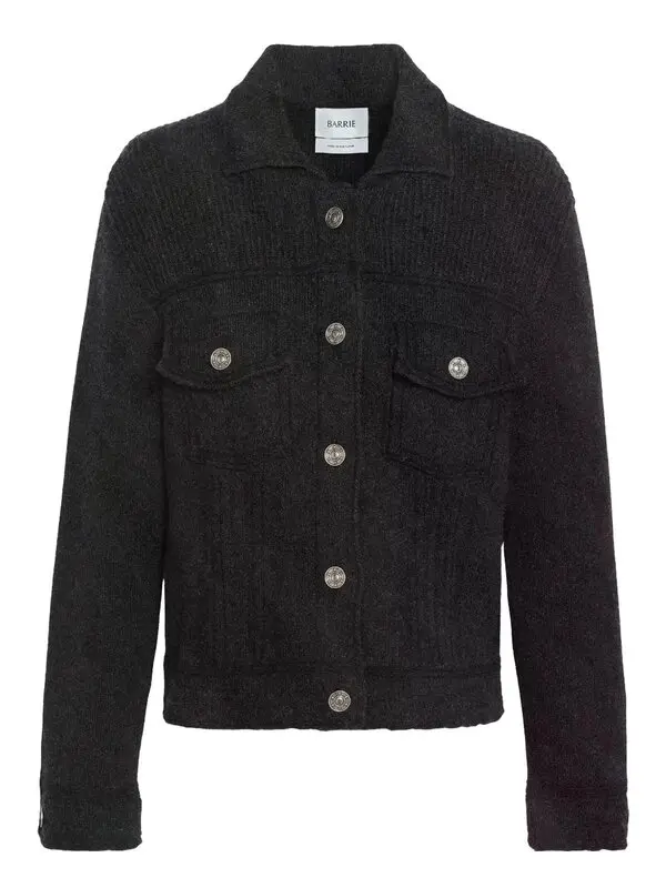 BARRIE Contrast-stitch Knitted Jacket - Black