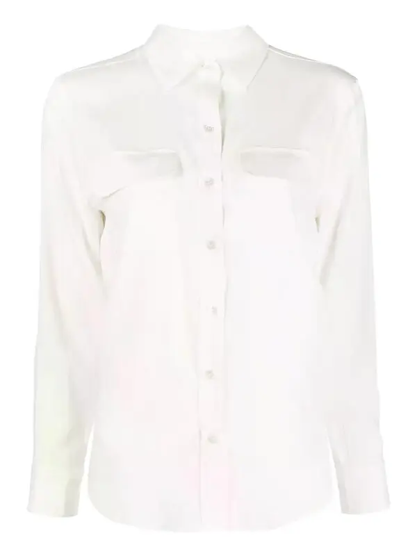 PAULA Long-sleeve Silk Shirt - White
