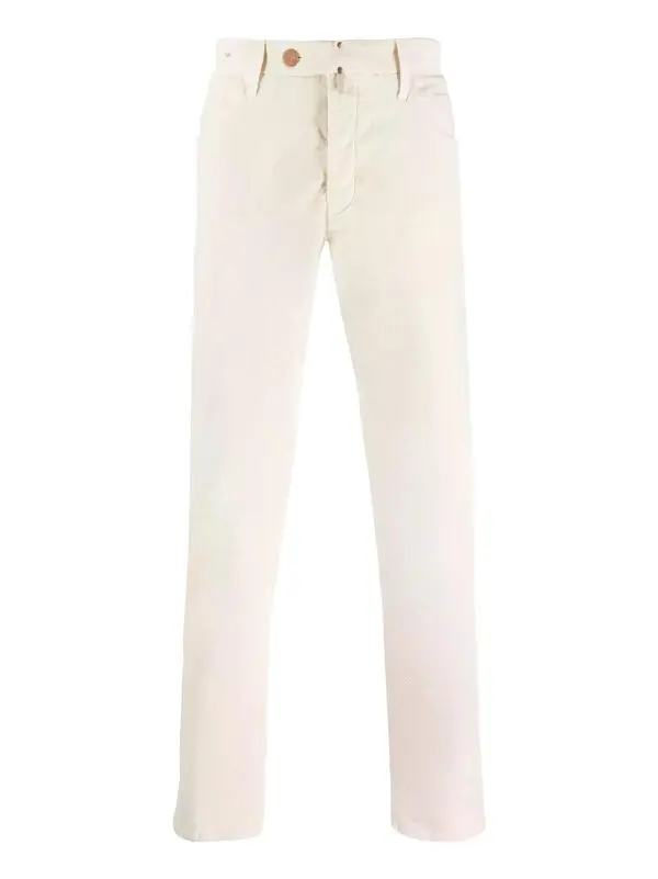 Incotex Cotton Slim-cut Trousers - Neutrals