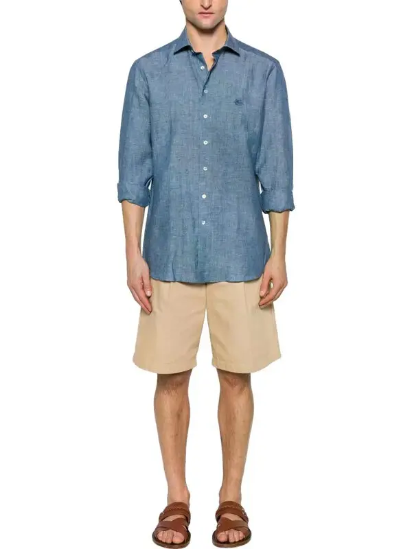 Etro Pegaso-embroidered Shirt - Blue