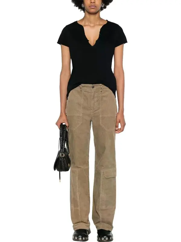 Zadig&Voltaire Organic Cotton Henley T-shirt With Diamanté Wings - Black