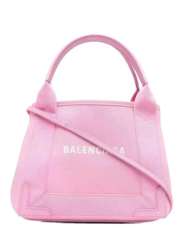 Balenciaga Logo Print Canvas Tote - Pink