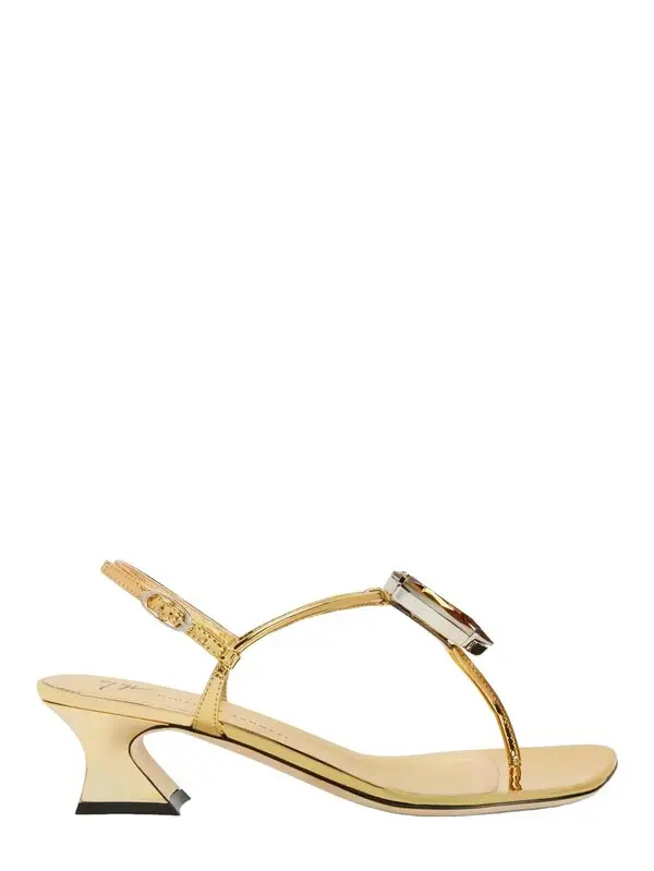 GIUSEPPE ZANOTTI Anthonia 45mm Rhinestone-embellished Thong Sandals - Gold