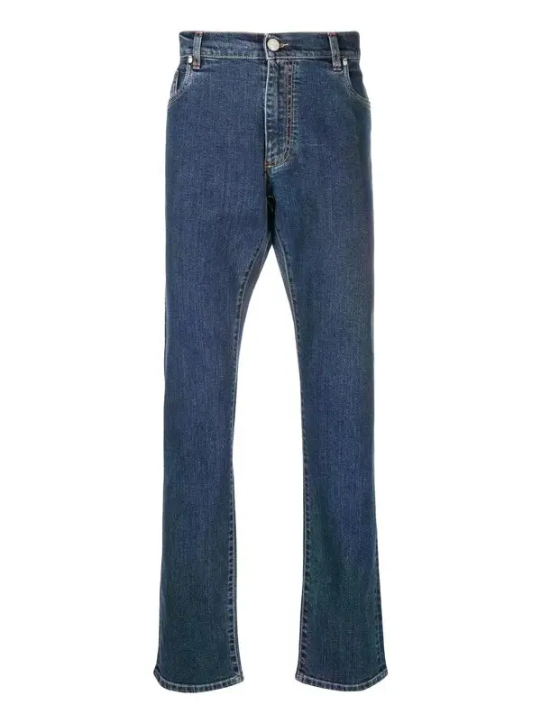 BILLIONAIRE Logo Embroidered Jeans - Blue
