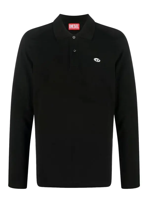 DIESEL® T-smith Long-sleeve Polo Shirt - Black