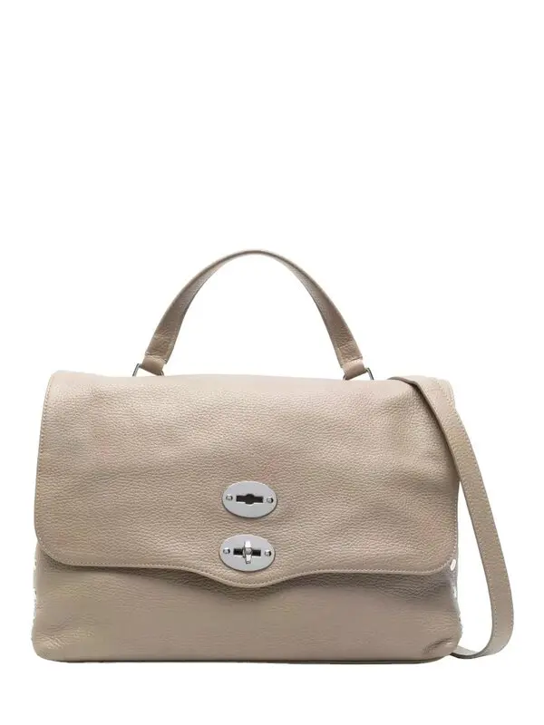 ZANELLATO Stud-embellished Turn-lock Clutch Bag - Neutrals