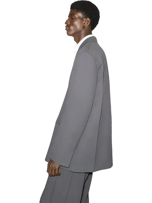 Off-White Crease Single-breasted Blazer - Grey