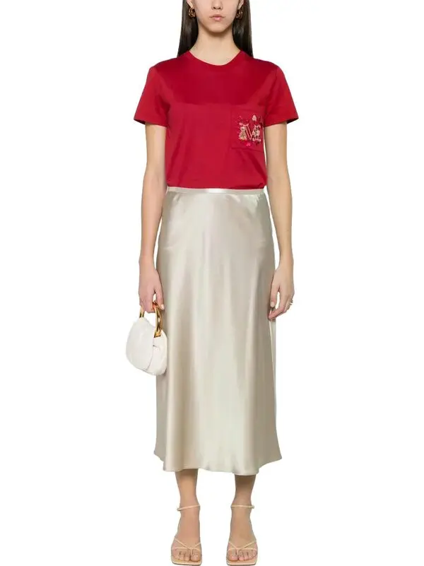 Max Mara Embellished Pocket Crewneck T-shirt - Red