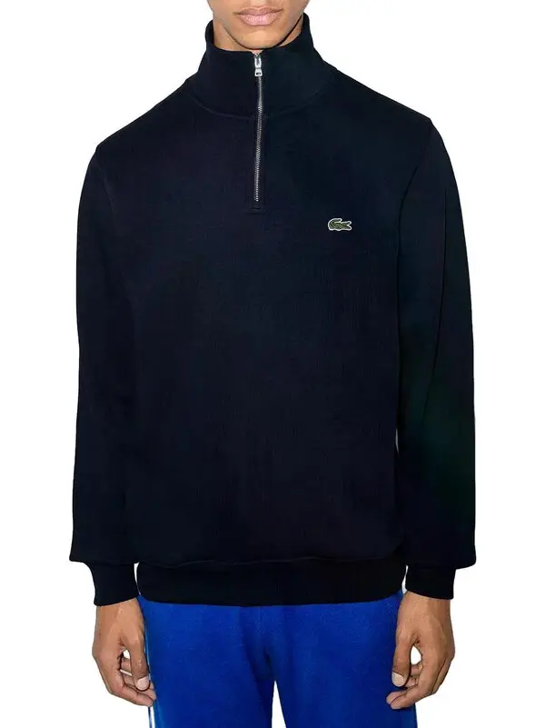 Lacoste Logo-embroidered High-neck Sweatshirt - Blue