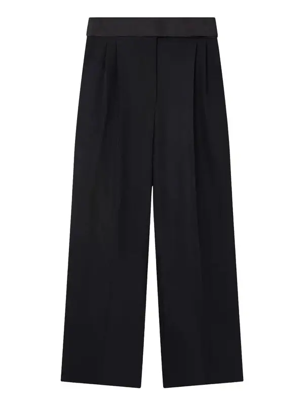 Stella McCartney Wide-leg Tuxedo Wool Trousers - Black