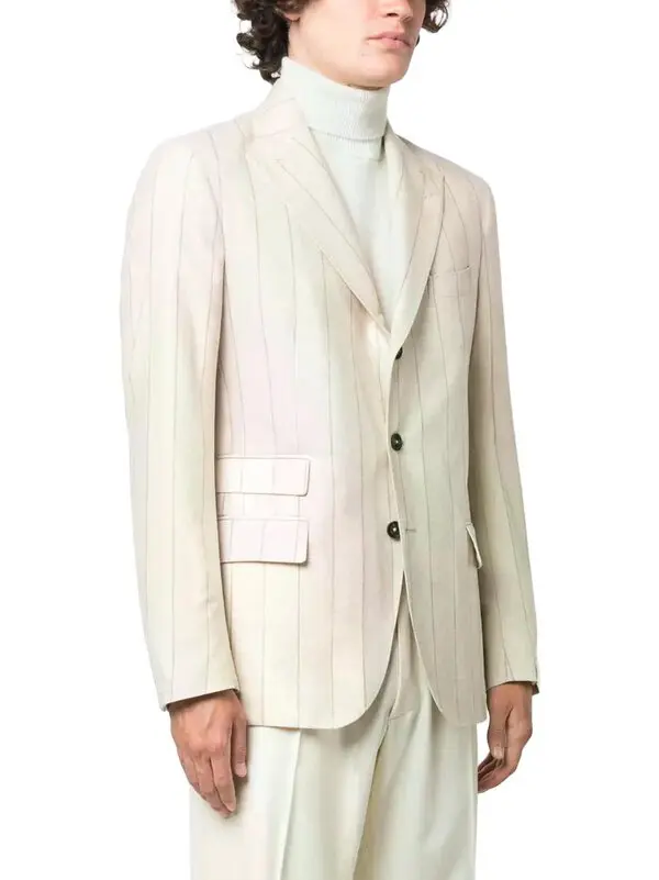 Eleventy Pinstriped Single-breasted Blazer - Neutrals