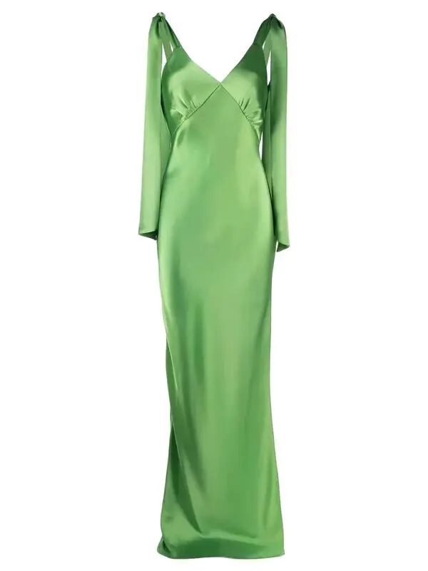 V:PM ATELIER Satin-finish Gown - Green