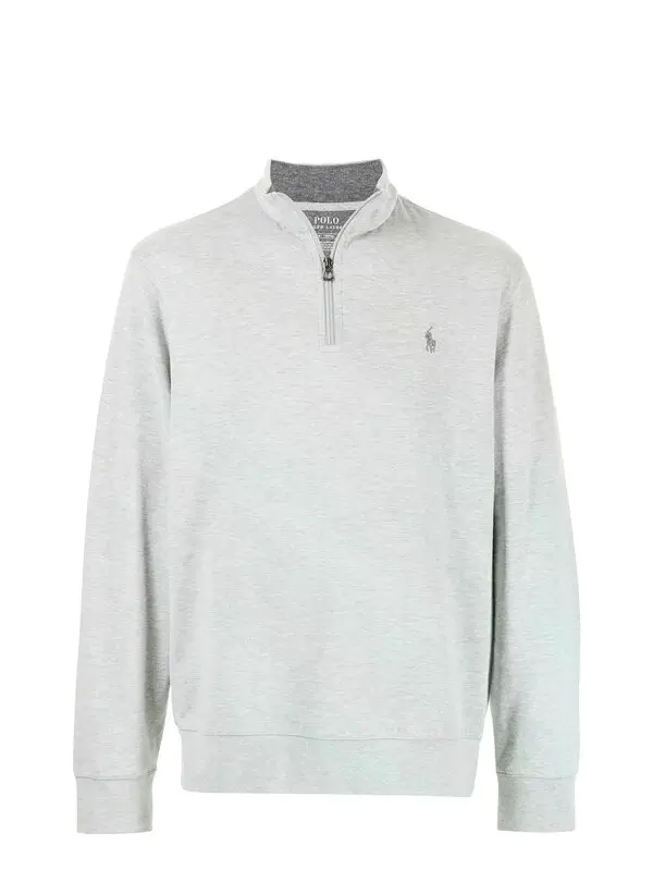 Polo Ralph Lauren Embroidered Logo Half-zip Sweatshirt - Grey