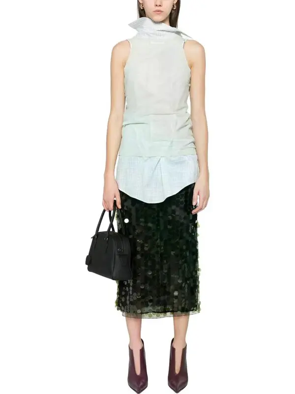 MAISON MARGIELA Sleeveless Check Shirt - Green