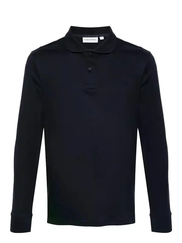 Calvin Klein Logo-patch Cotton Polo Shirt - Blue