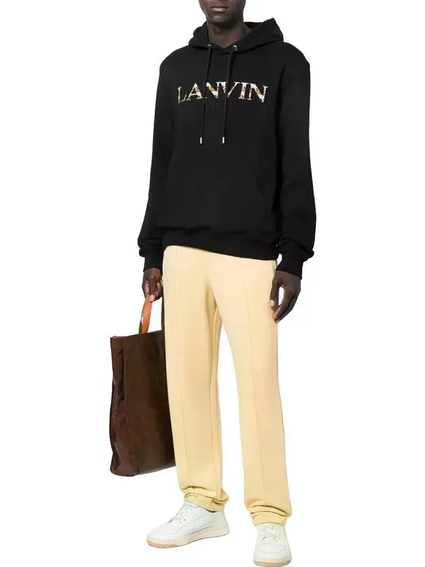 LANVIN Embroidered Logo Hoodie - Black