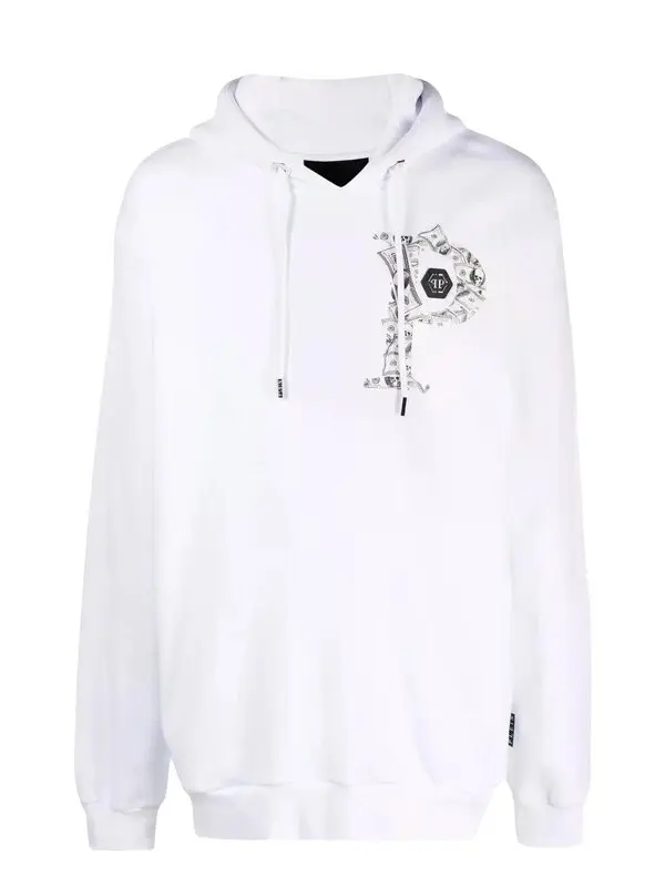 Philipp Plein Money Logo-print Hoodie - White