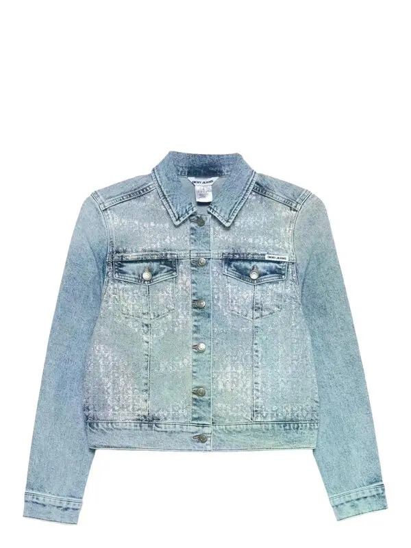 Dkny Rhinestud-logo Jacket - Blue