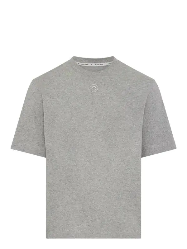 MARINE SERRE Moon-logo Jersey T-shirt - Grey