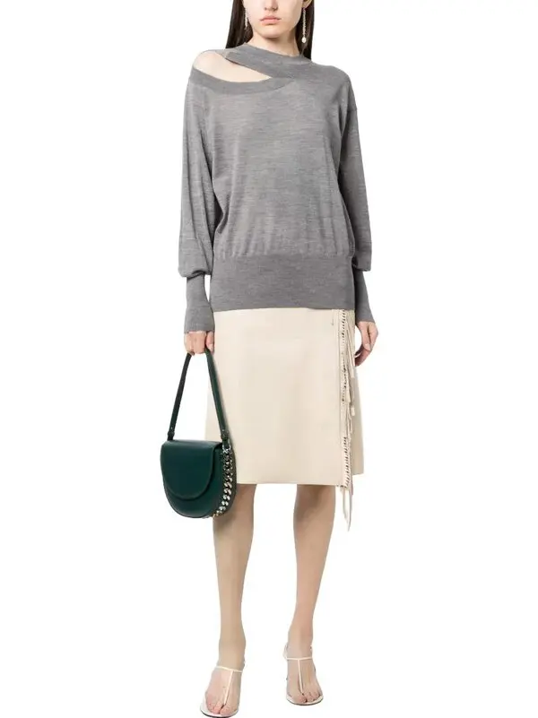 Stella McCartney Fine-knit Cut-out Jumper - Grey