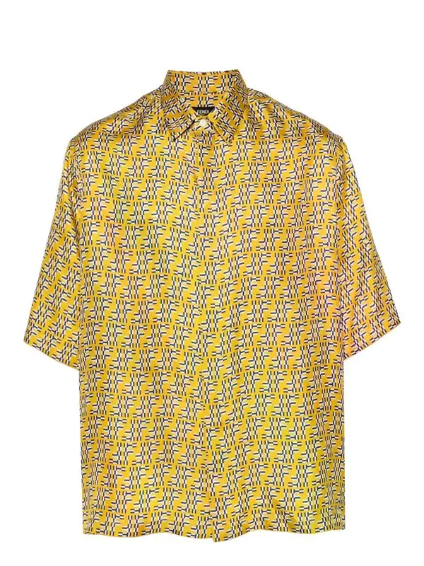 Fendi Ff-print Shirt - Yellow