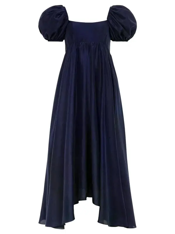 Azeeza Rory Silk Midi Dress - Blue