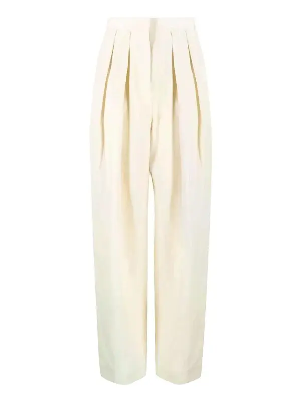 Stella McCartney High-waisted Pleated Trousers - Neutrals