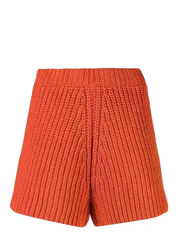Alanui Chunky-knit Shorts - Orange