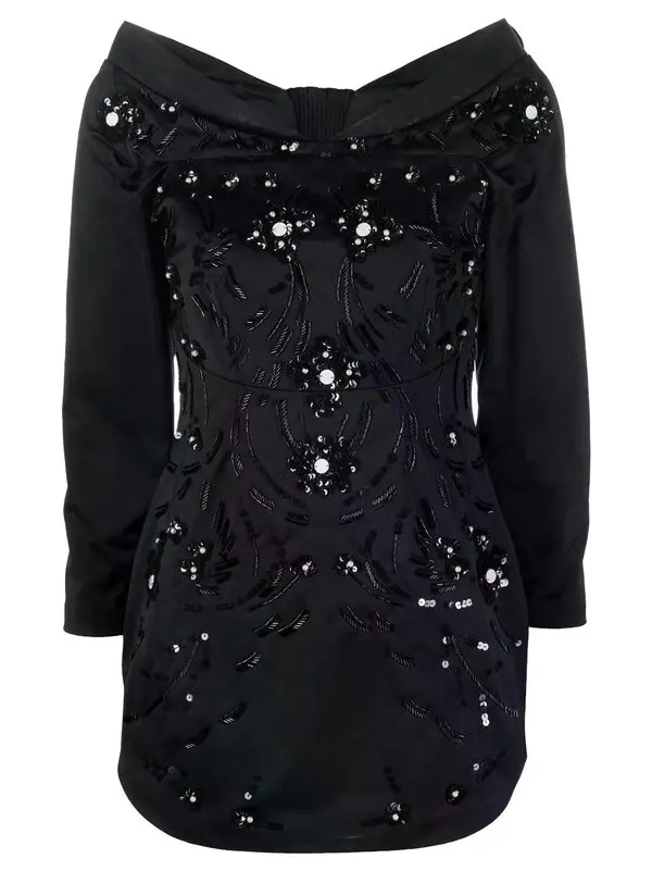 Dsquared2 Embellished Off-shoulder Minidress - Black