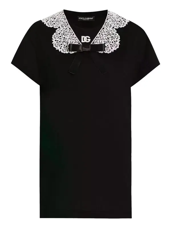 Dolce & Gabbana Lace Trimmed Blouse - Black