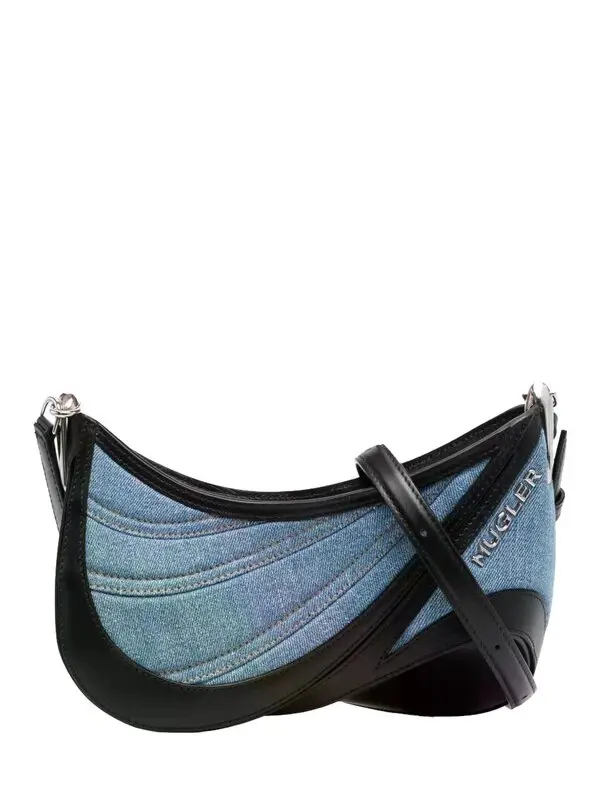 MUGLER Small Spiral Curve 01 Denim Bag - Blue