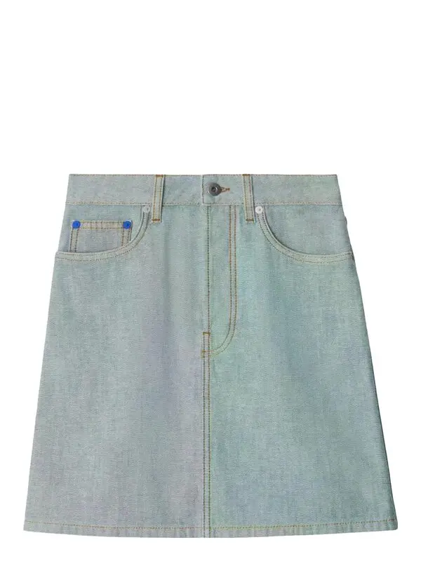 Burberry Ekd-jacquard Denim Skirt - Blue