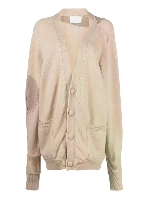 RAMAEL Panelled Design Cashmere-blend Cardigan - Neutrals