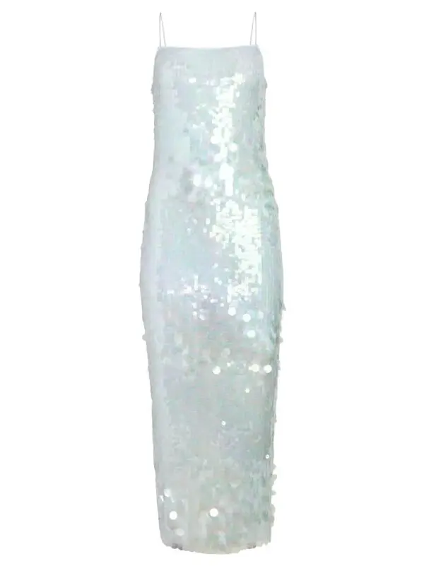 Retrofete Alana Sequined Midi Dress - Silver