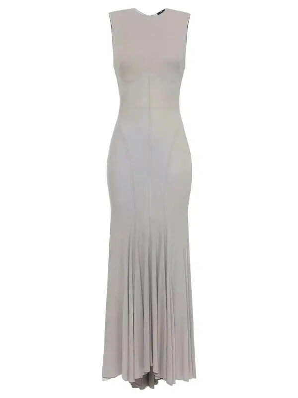 Elisabetta Franchi Jersey Flared Midi Dress - Neutrals