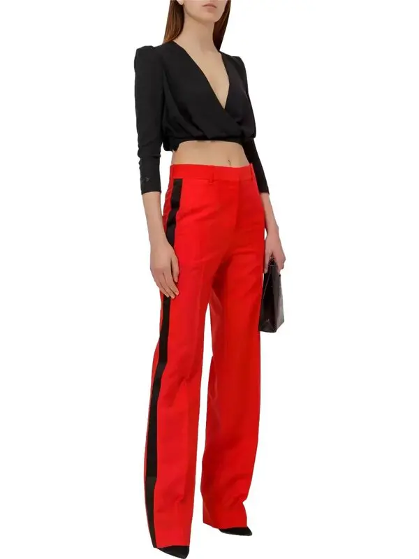 Calvin Klein Straight-leg Trousers With Side Stripe Detailing - Red