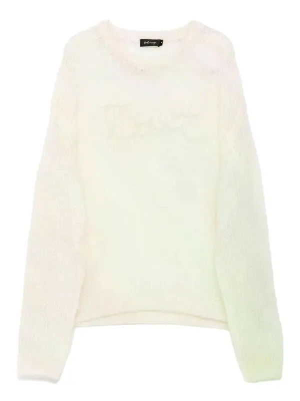 TOUT A COUP Embroidered Logo Jumper - Neutrals