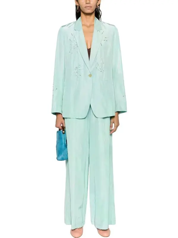 FORTE_FORTE High-waisted Wide-leg Trousers - Blue