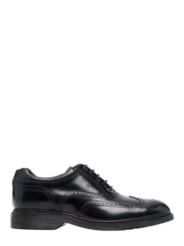 Hogan Leather Lace-up Oxford Shoes - Black