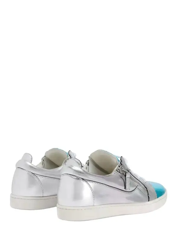 GIUSEPPE ZANOTTI Nicki Sneakers With Crocodile Effect Panelling - Silver