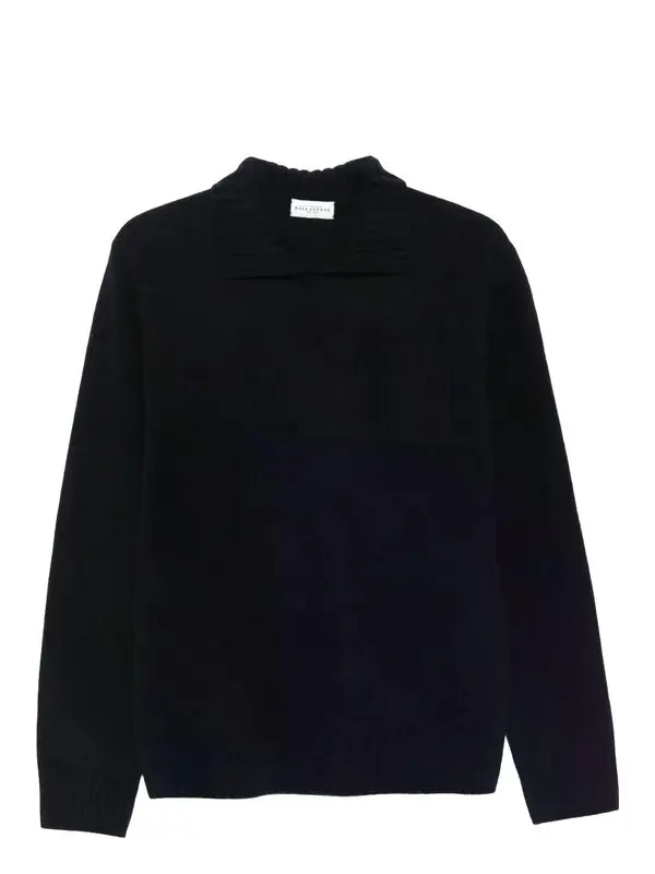 BALLANTYNE Spread-collar Wool Sweater - Blue